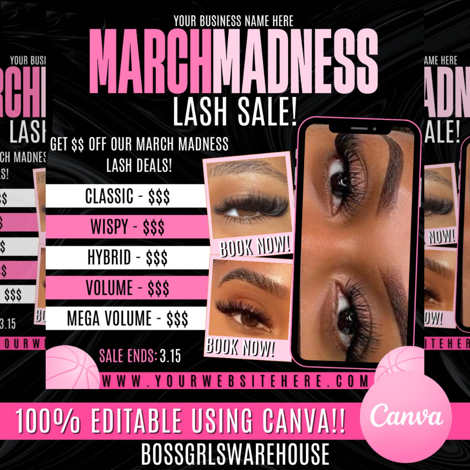 March Madness Flash Sale Flyer, Bookings Flyer, Appointments Available ...