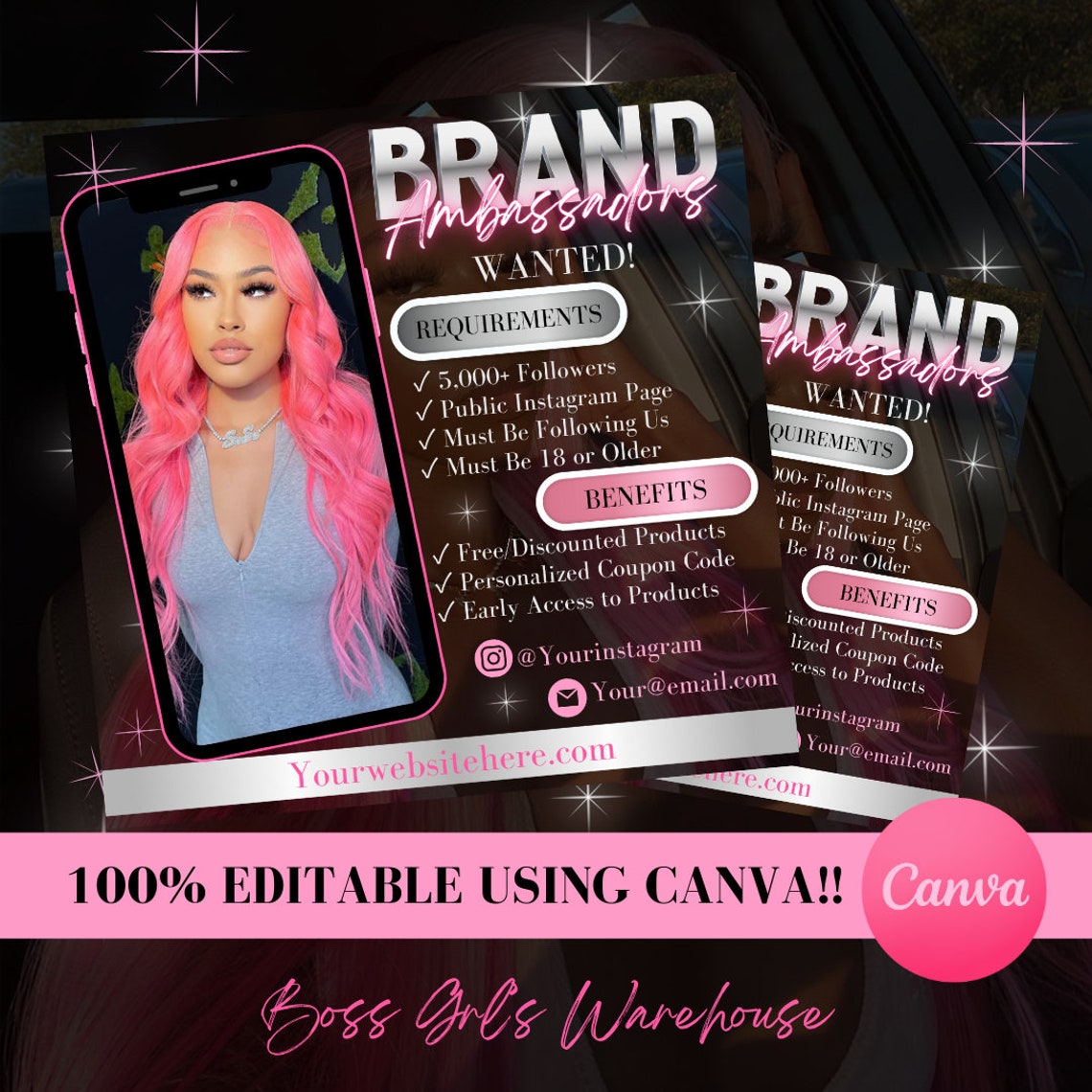 Brand Ambassador Flyer DIY Flyer Template Design Social - Etsy