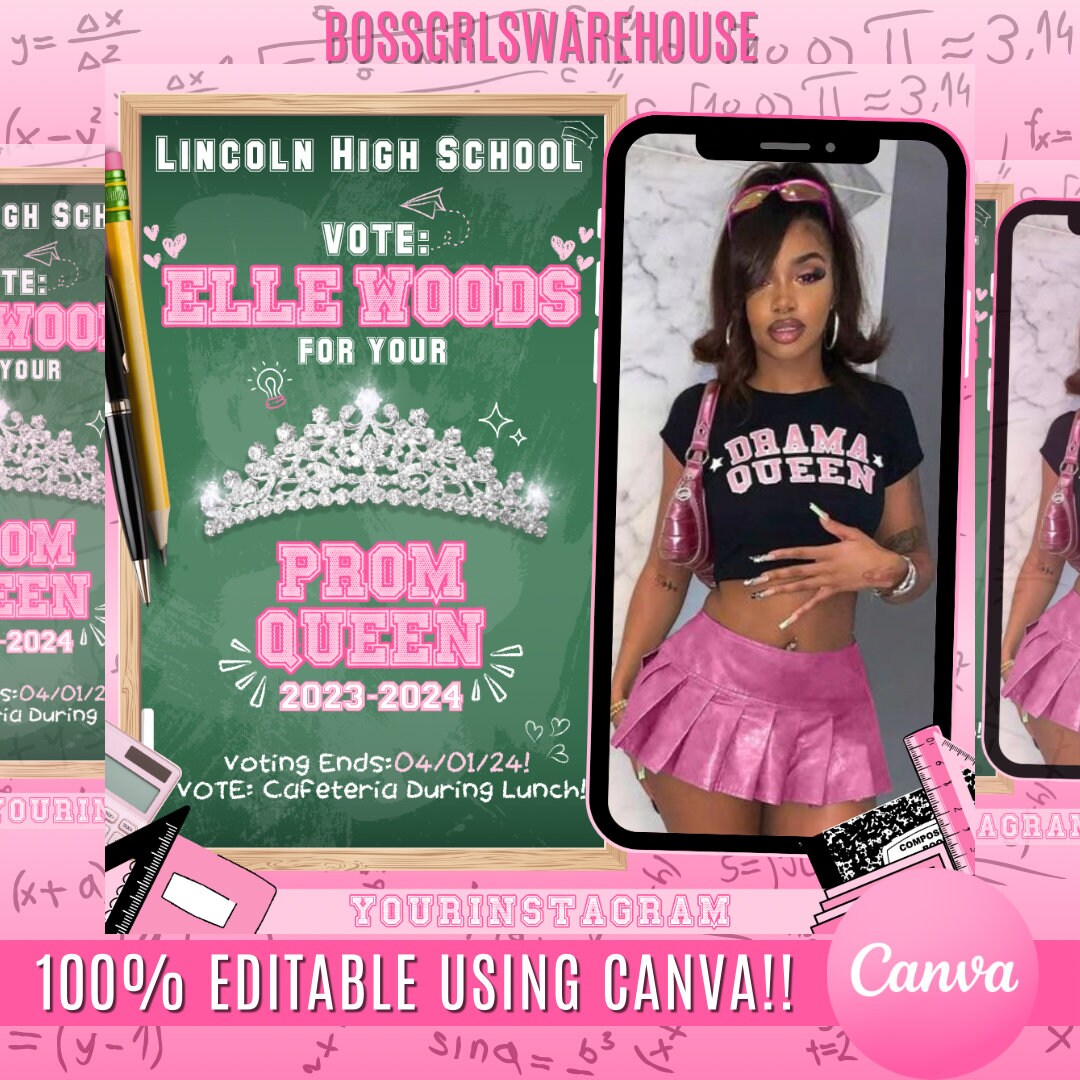 Vote Prom Queen Flyer, Homecoming Flyer, Campaign Flyer, Class Campaign ...