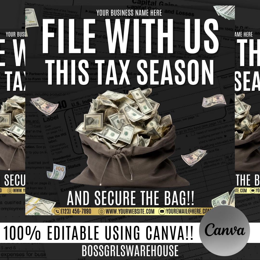 Tax Season Flyer, Tax Preparation Flyer, Tax Prep, Tax Booking ...