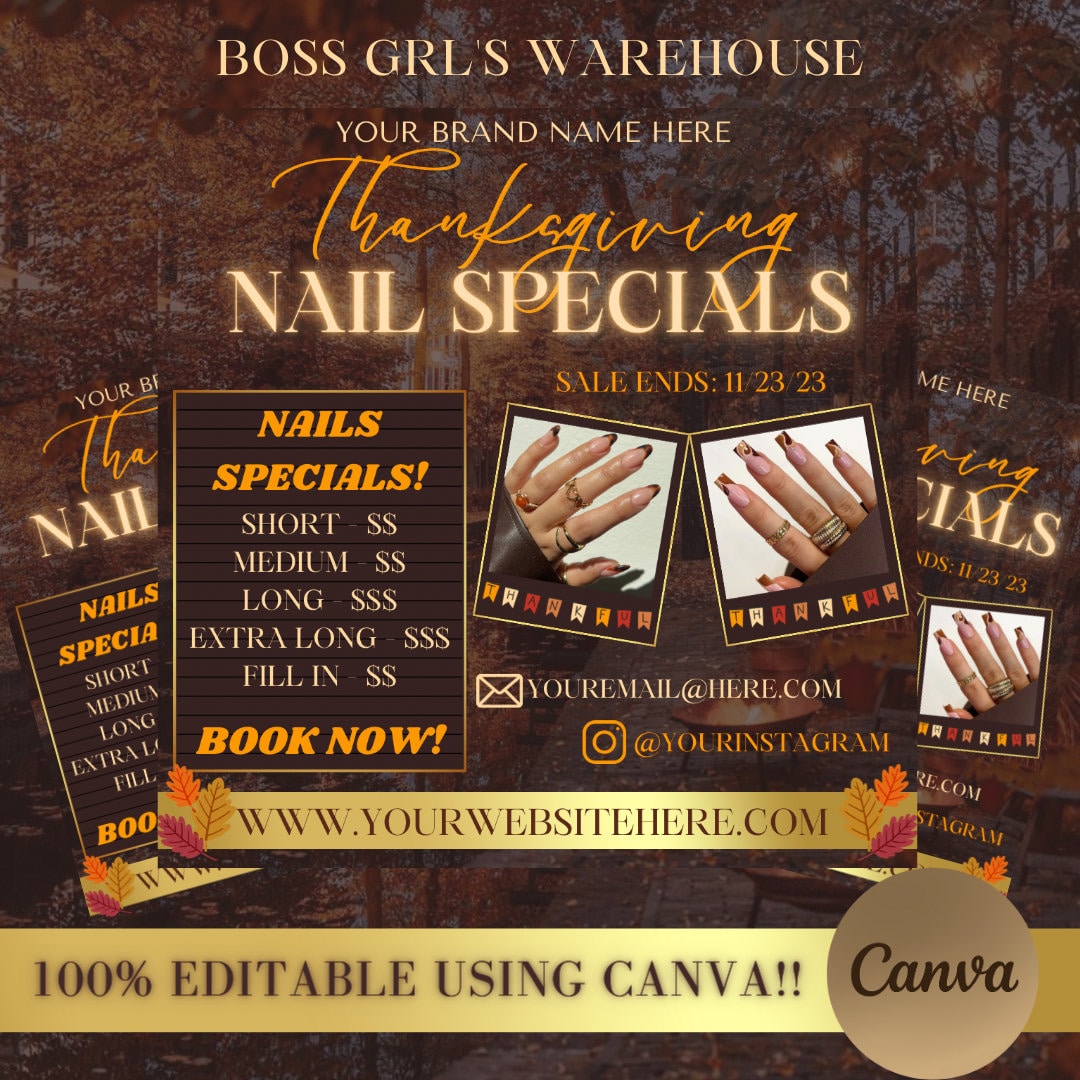 Thanksgiving November Nail Flyer, November Appointment Available ...