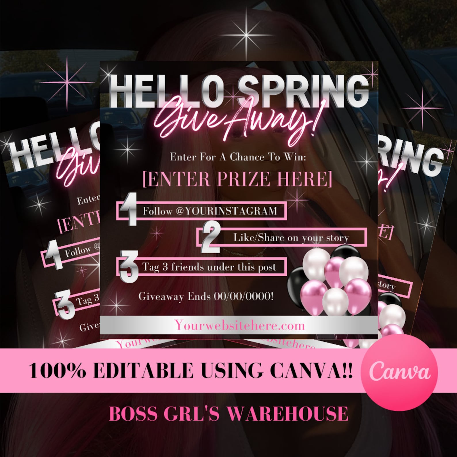 Giveaway Template Giveaway Flyer DIY Flyer Template Design - Etsy