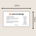 Printable Seed Oil Allergy Food Alert Cards - Allergy Travel Cards ...