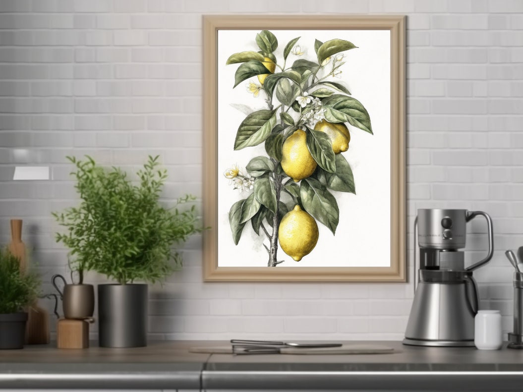 Lemon Tree, Lemon Tree Print, Lemon Tree Wall Art, Botanical Print ...