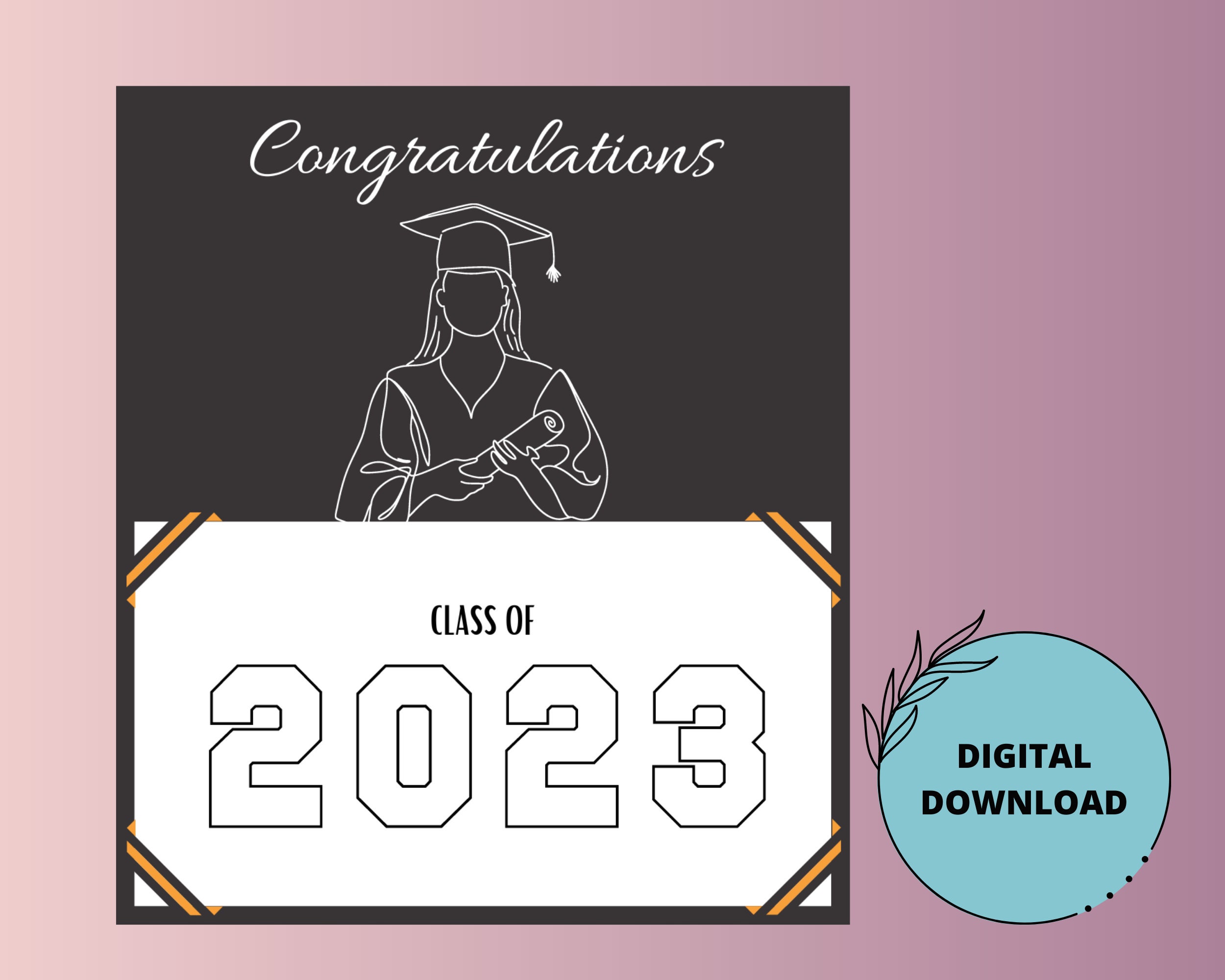 Graduation Card Class of 2023 Printable - Etsy