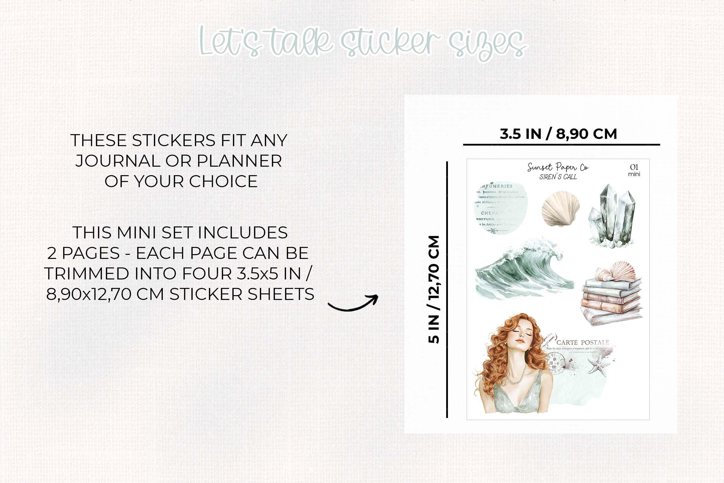 Siren's Call Printable Stickers - Mini Sticker Set, Planner Journaling ...