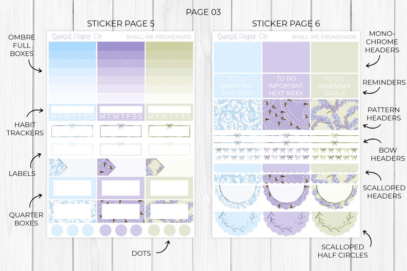 Shall We Promenade Printable Planner Stickers - Weekly Kit, Erin ...