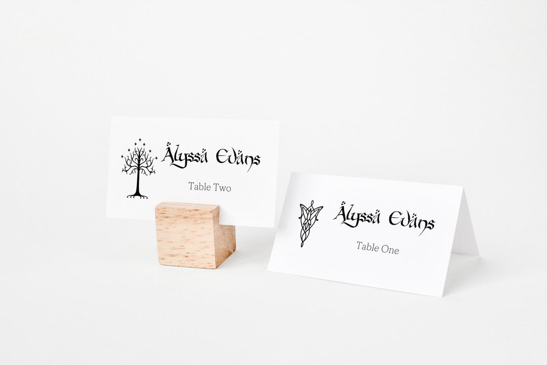 Tolkien Evenstar Arwen Table Place Cards, Tree of Gondor, Name Cards ...