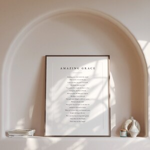 Amazing Grace Printable Wall Art, Amazing Grace Wall Decor, Christian ...