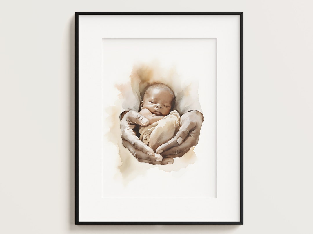African Art, Baby in God's Hands Watercolor Print (digital Download) - Etsy