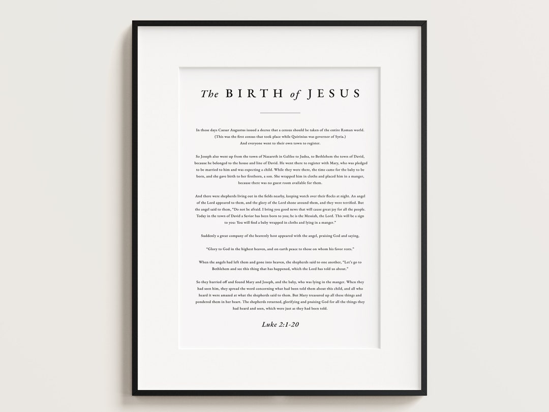 The Birth of Jesus, Nativity Scene, Luke 2:1-20, Christmas Art, Bible ...