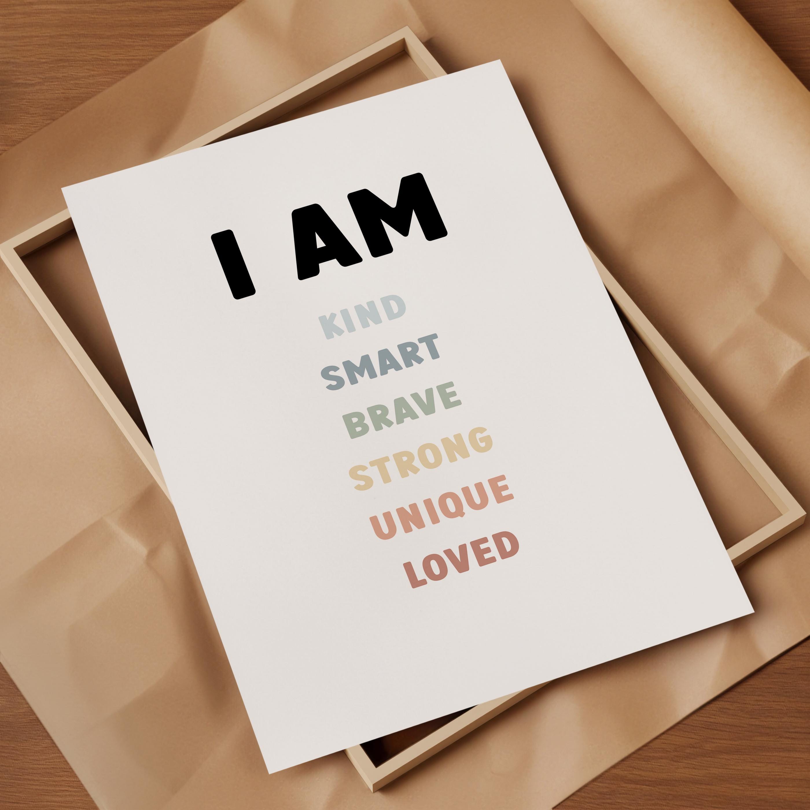 Kids Affirmation Poster Set of 3, Positive Affirmations Wall Art Bundle ...