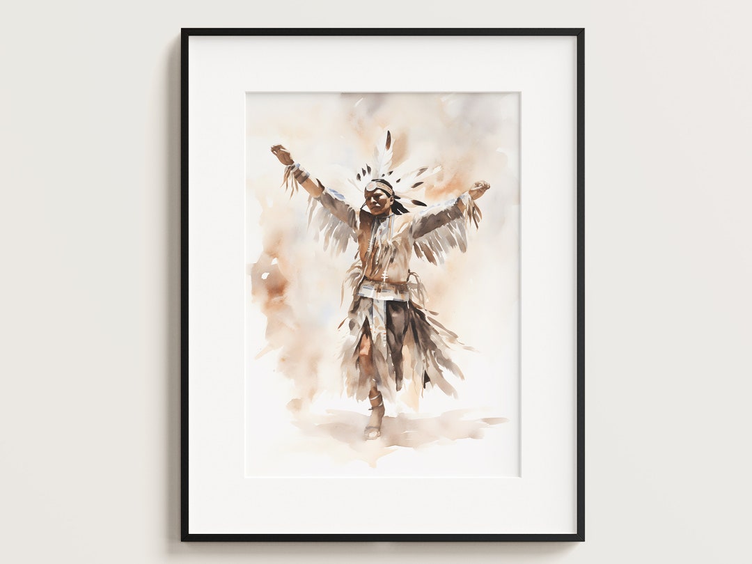 Tribe of Israel, Native American Indian Chief, Fringes, Watercolour ...