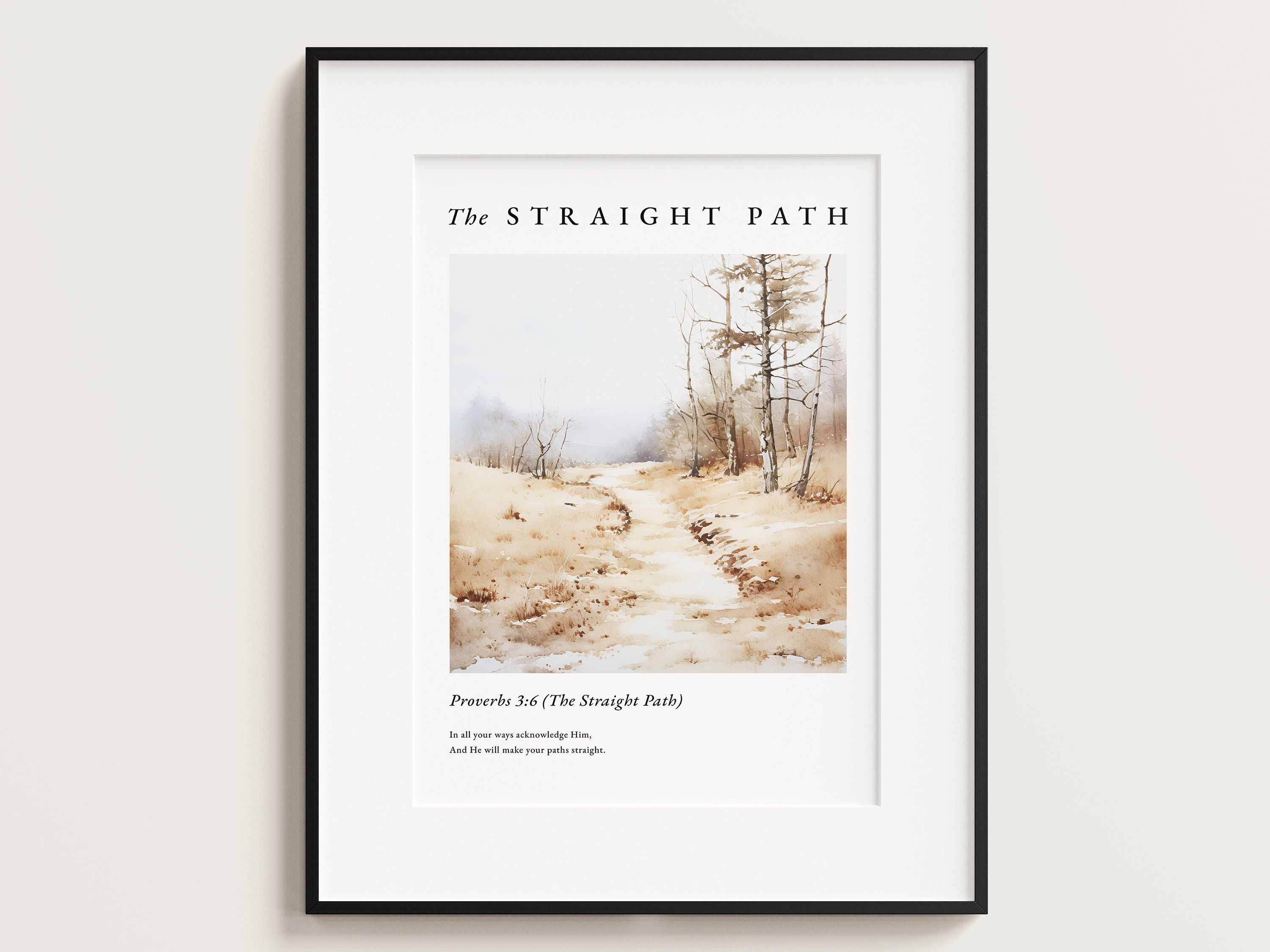 The Straight Path, Proverbs 3,6, Bible Verse Print, Christian Wall Art ...