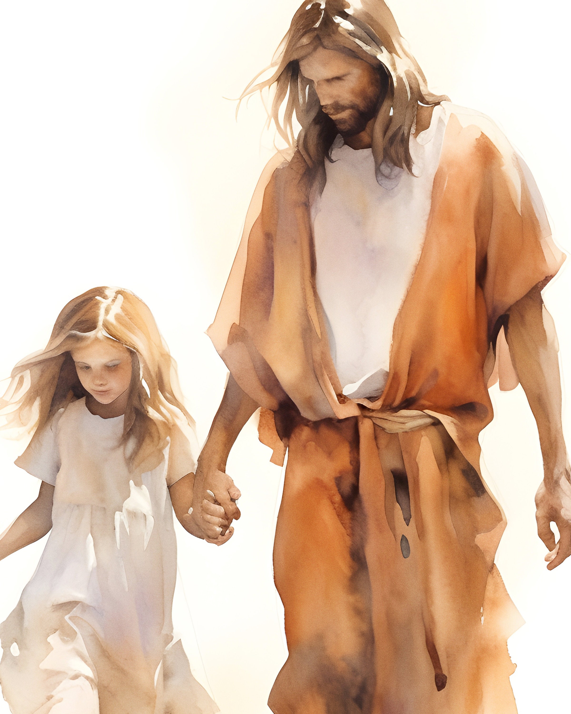 Christ With Girl Jesus Portrait Jesus Painting Jesus Print - Etsy