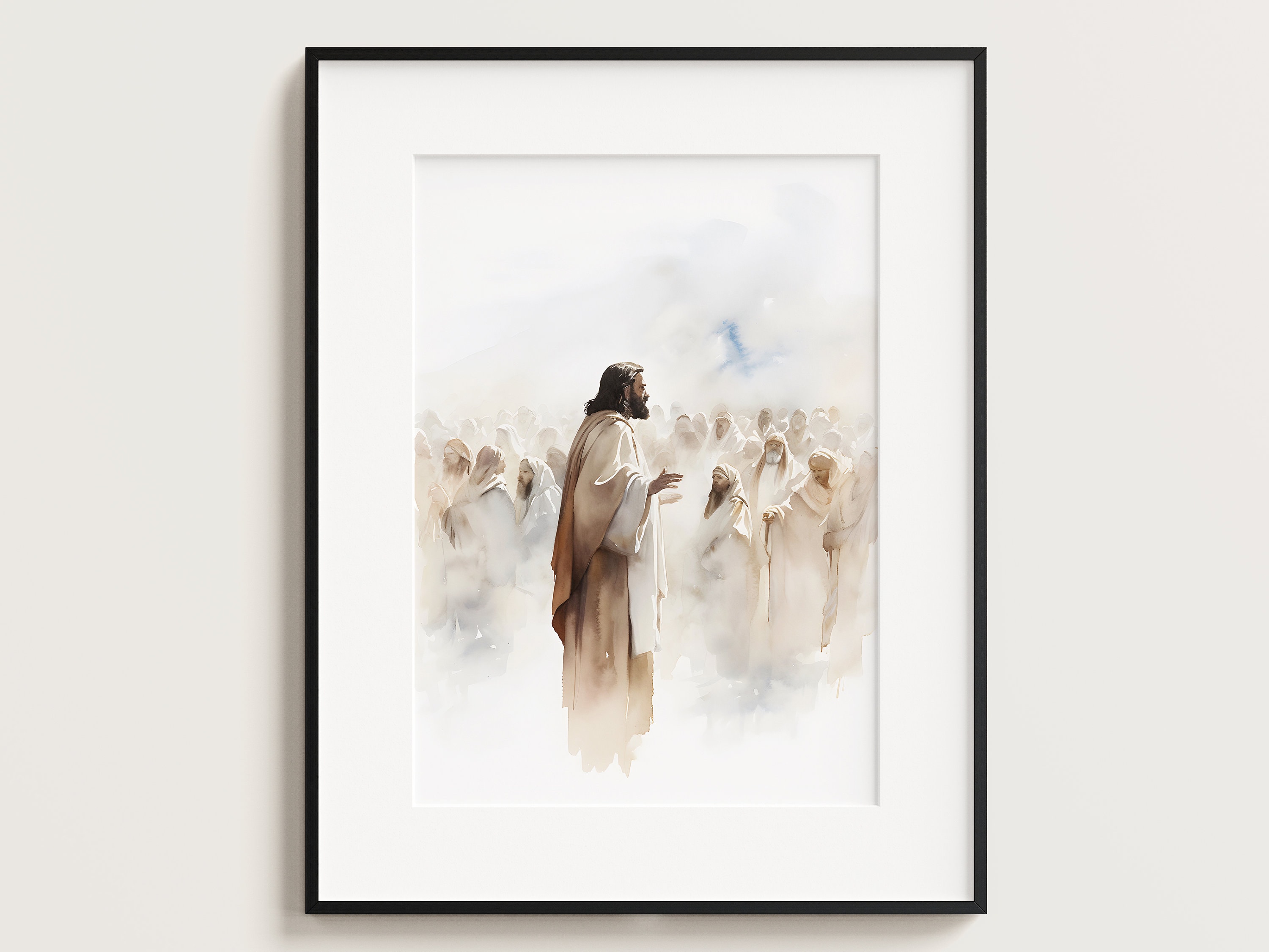 Jesus Sermon on the Mount, Jesus Portrait, Jesus Painting, Jesus Print ...