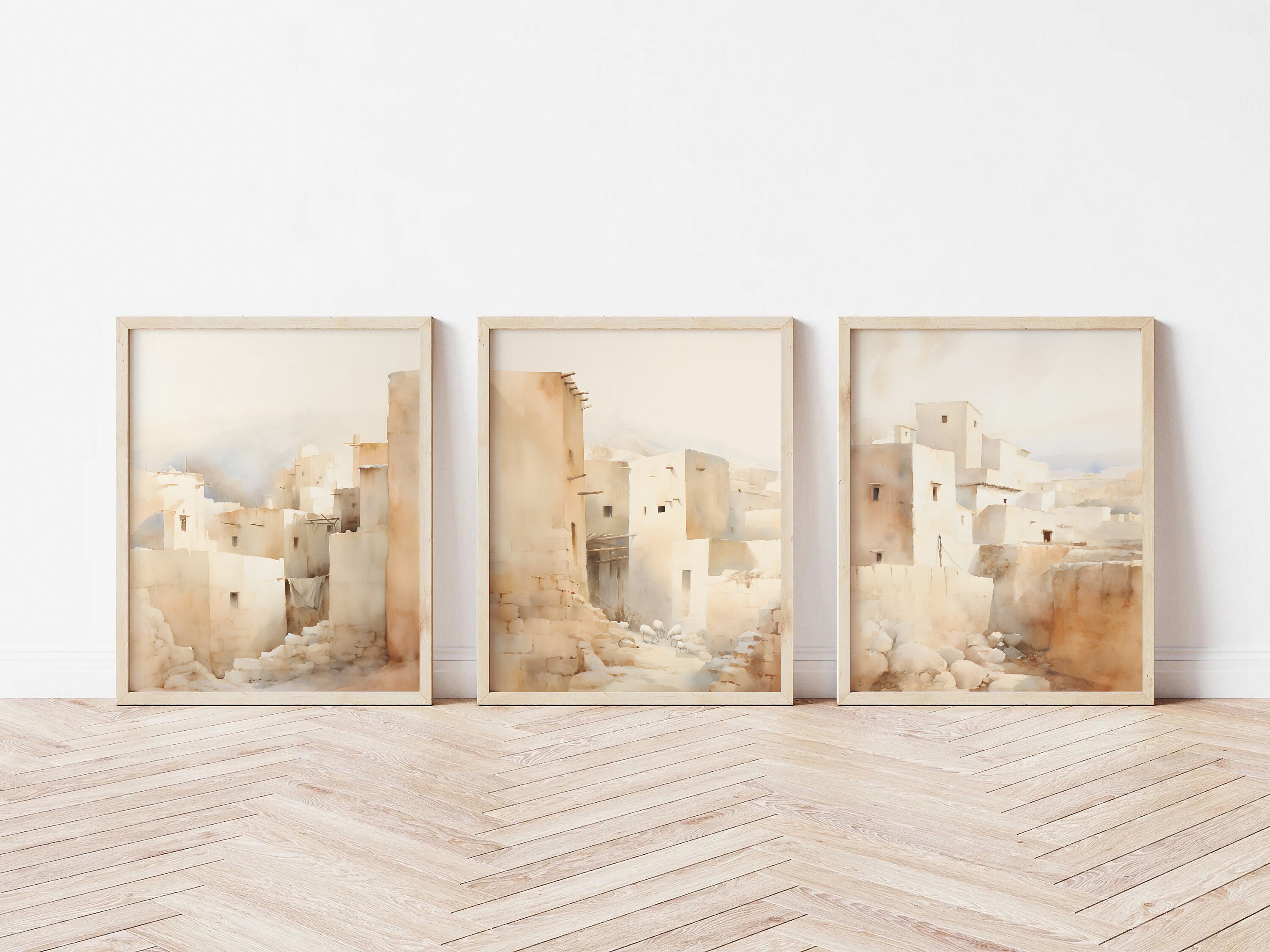 Nativity Art Print Set, Bethlehem and Jerusalem Landscape (digital ...