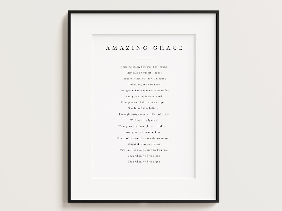 Amazing Grace Printable Wall Art, Amazing Grace Wall Decor, Christian ...