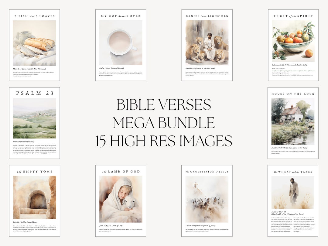 15 Bible Verses Mega Bundle, Jesus, Bible Verse Print, Christian Wall ...
