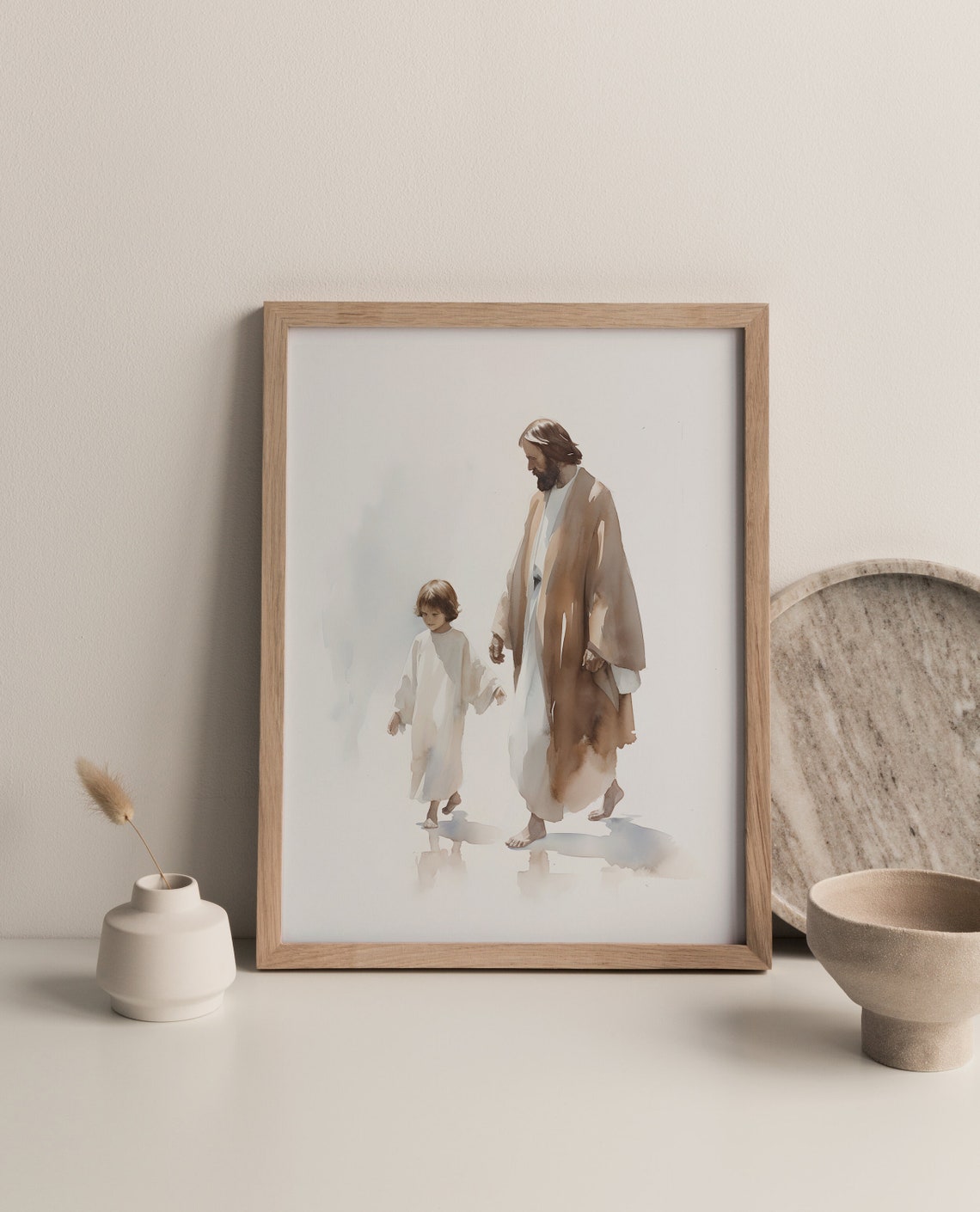 Christ With Boy Jesus Portrait Jesus Painting Jesus Print - Etsy