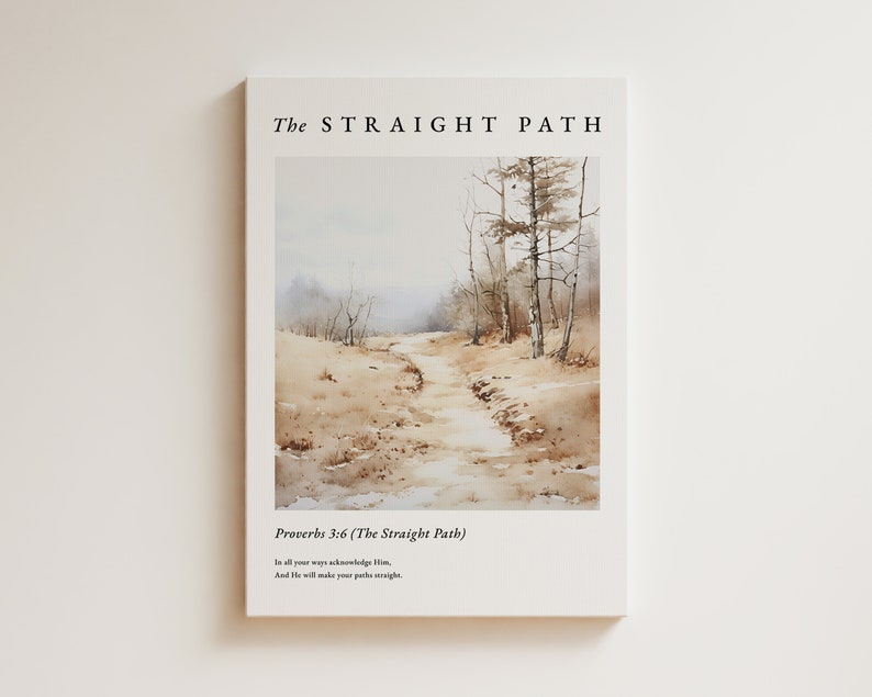 The Straight Path, Proverbs 3,6, Bible Verse Print, Christian Wall Art ...