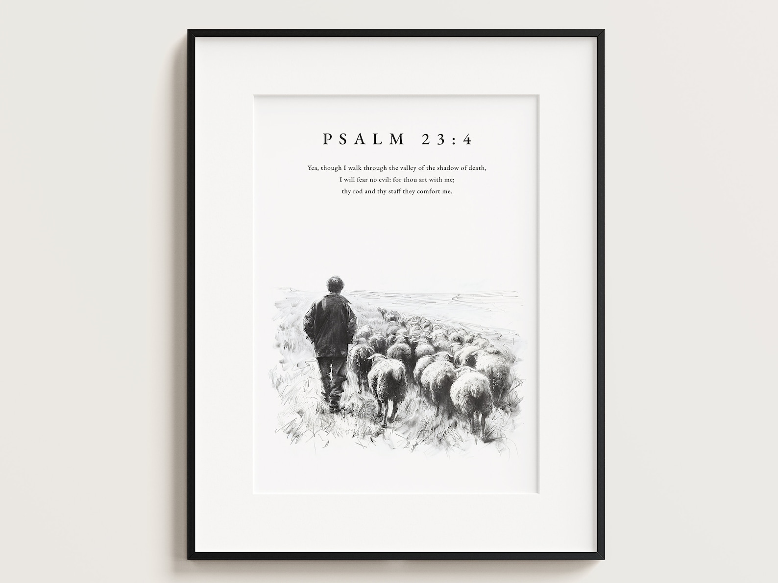 Bible Verse Art Print Set, Black and White Christian Wall Decor ...