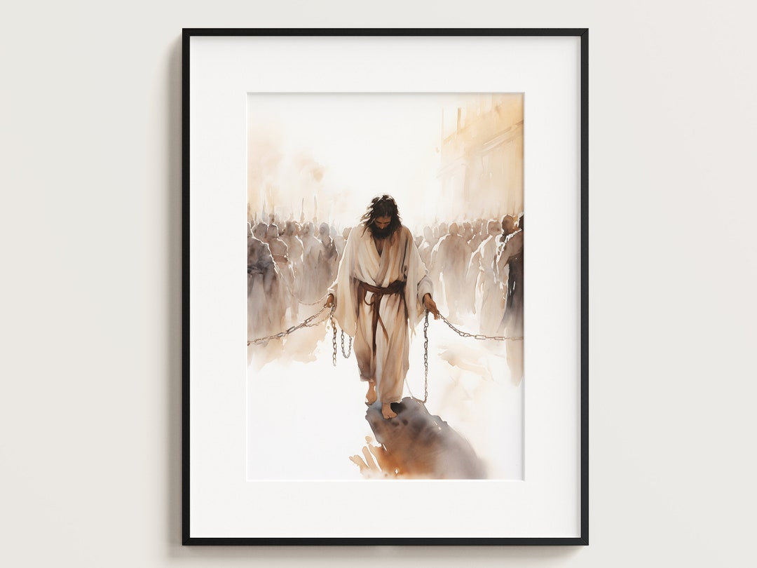 Jesus in Chains, the Crucifixion, Judaea, Bible Art, Arrest of Jesus ...