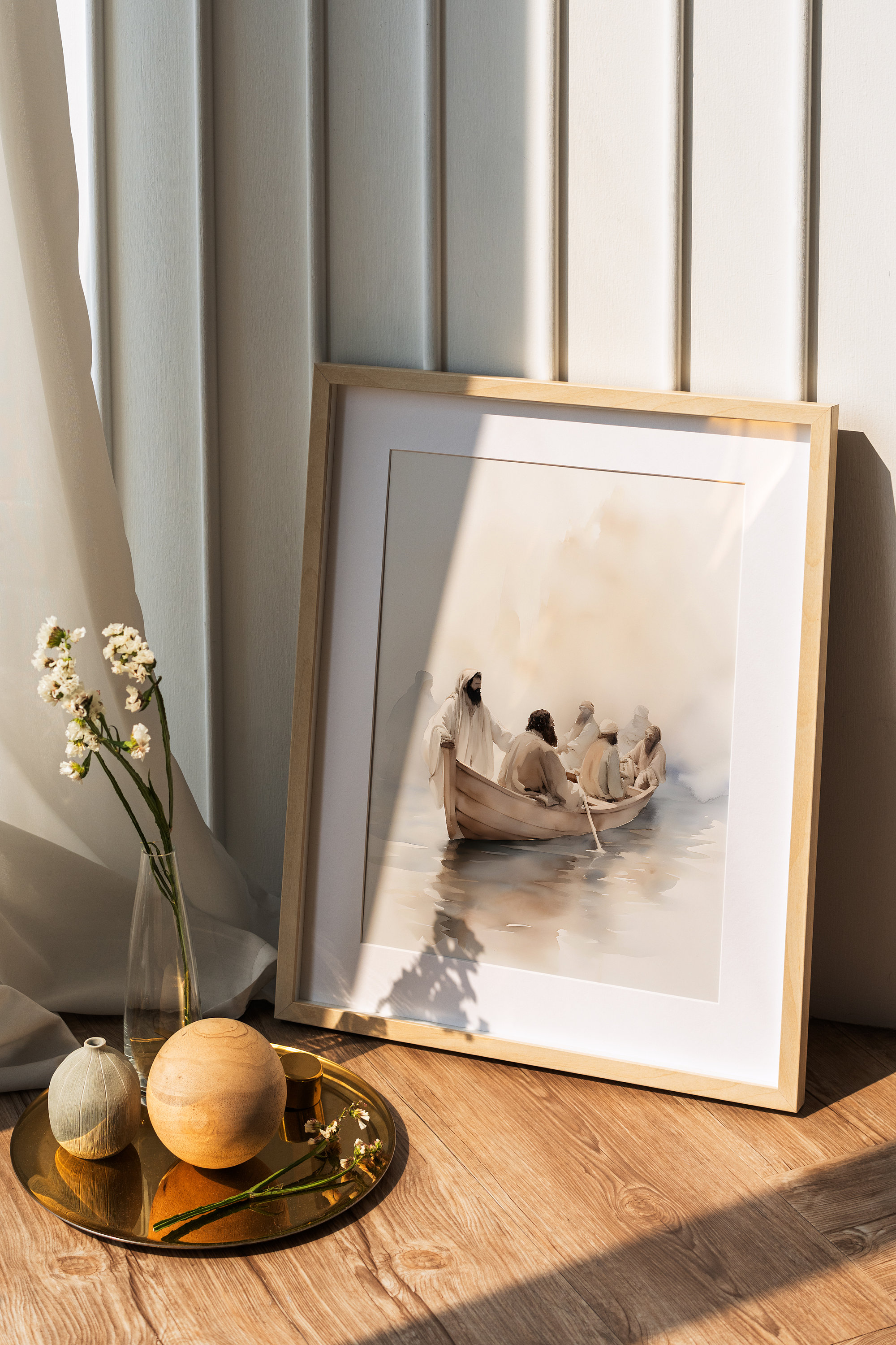 Jesus in Fishing Boat With Disciples, Jesus Portrait, Jesus Painting ...
