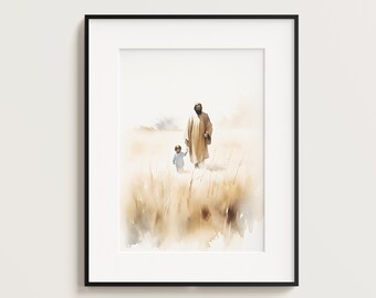 Follow Me Jesus, Jesus Walking Art, Bible Art, Christian Art, Jesus ...