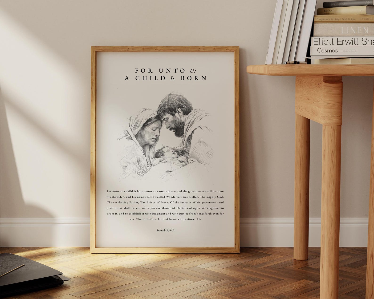 Unto Us a Child is Born, Isaiah 9:6, Digital Print, Religious Holiday ...