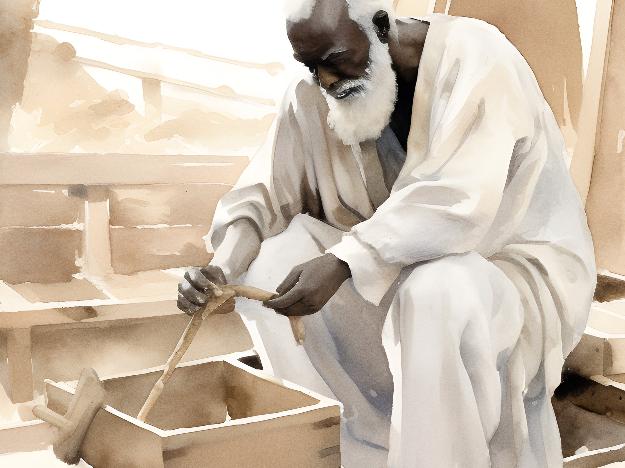 Noah Working on the Ark Noah and the Ark African Art Jesus - Etsy Australia