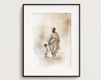 Follow Me Jesus, Jesus Walking Art, Bible Art, Christian Art, Jesus ...