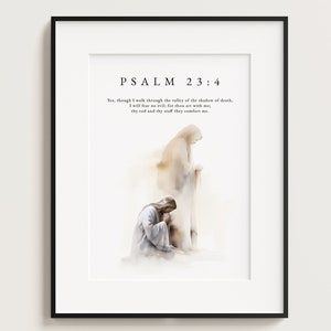 Bible Verse Art Print Set, Jesus Portrait, Inspirational Quotes ...