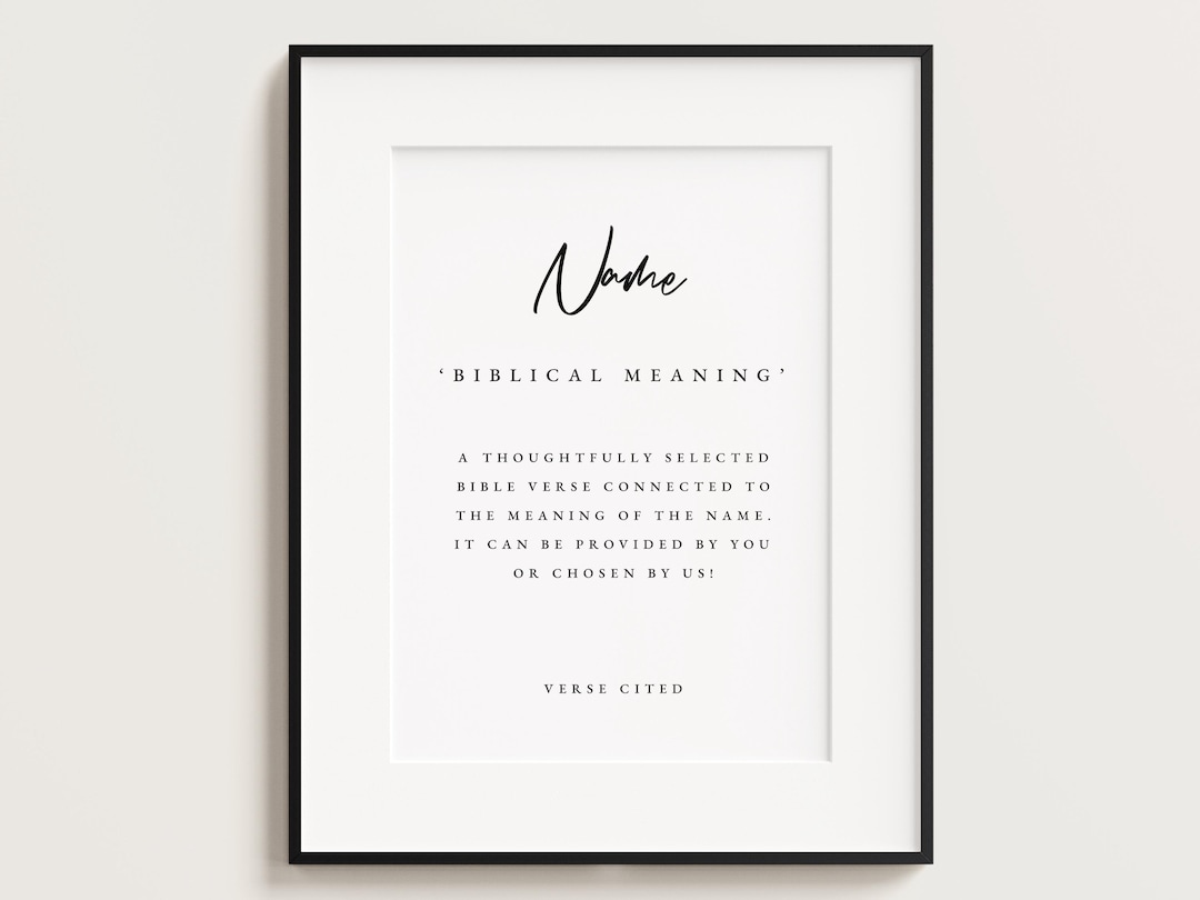 Personalized Name Meaning Sign, Custom Biblical Name Definition, Gift ...