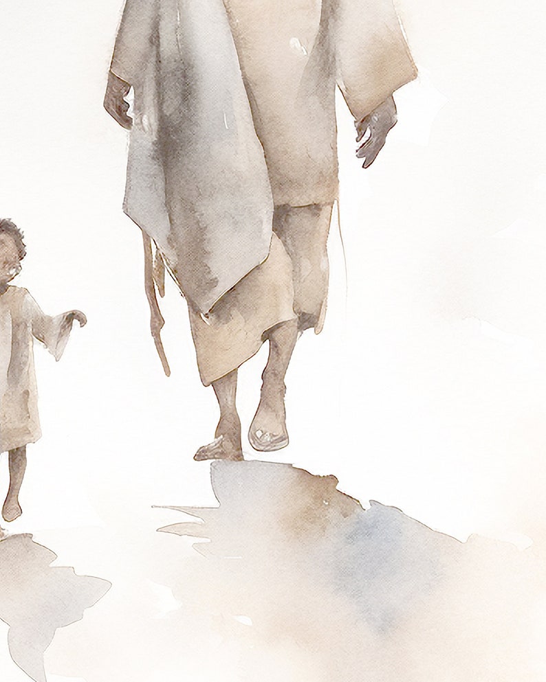 Christ With Child Jesus Portrait Jesus With Boy Faceless - Etsy