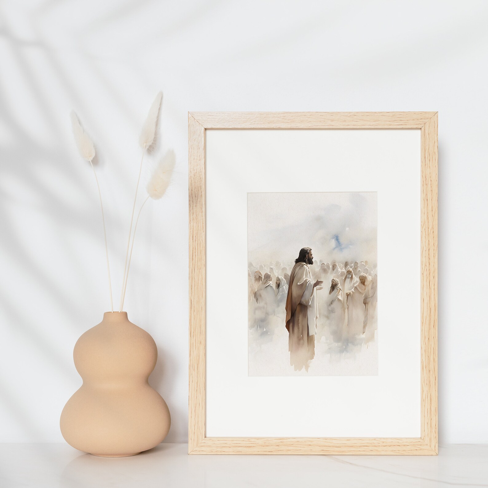 Jesus Sermon on the Mount, Jesus Portrait, Jesus Painting, Jesus Print ...