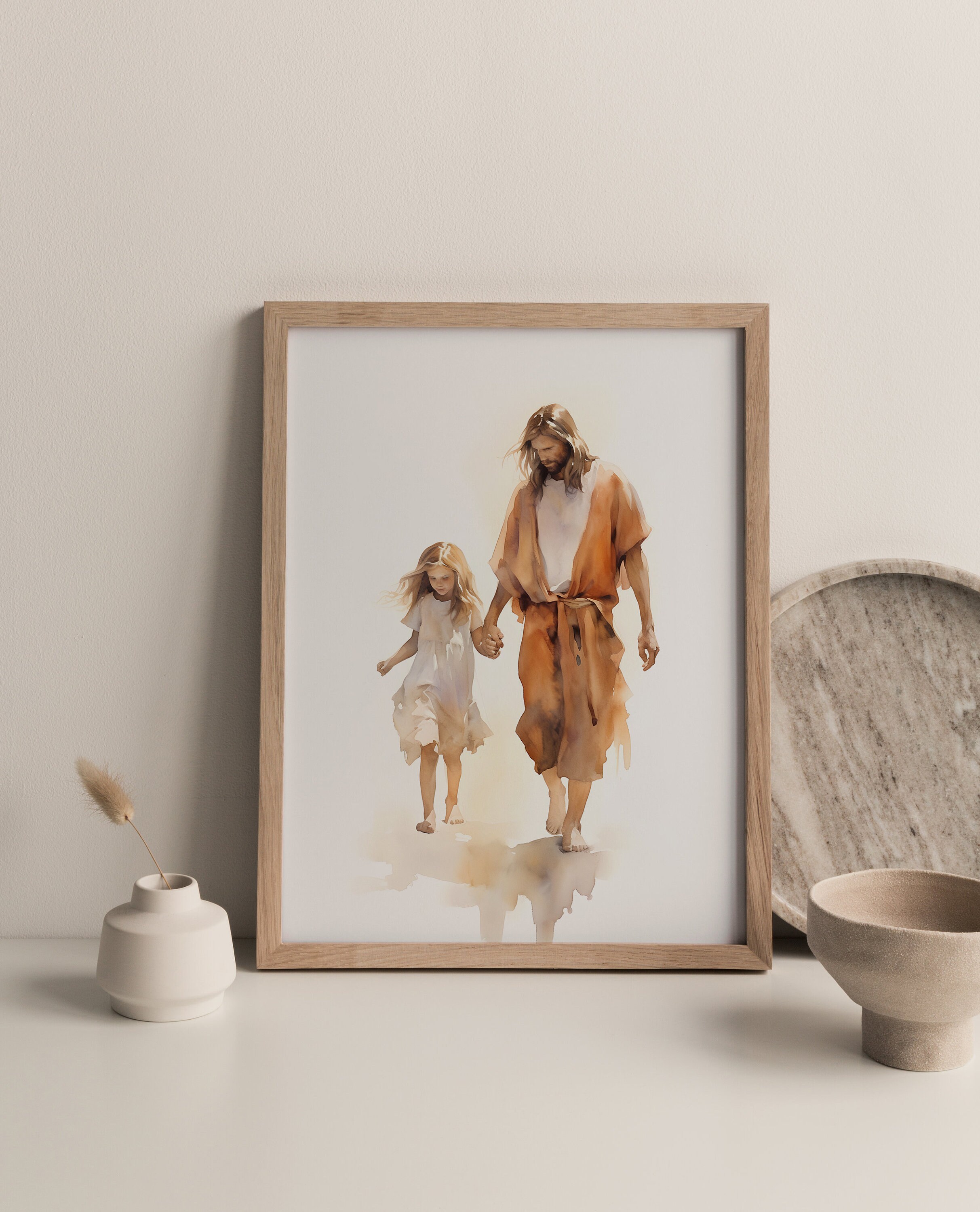 Christ With Girl Jesus Portrait Jesus Painting Jesus Print - Etsy
