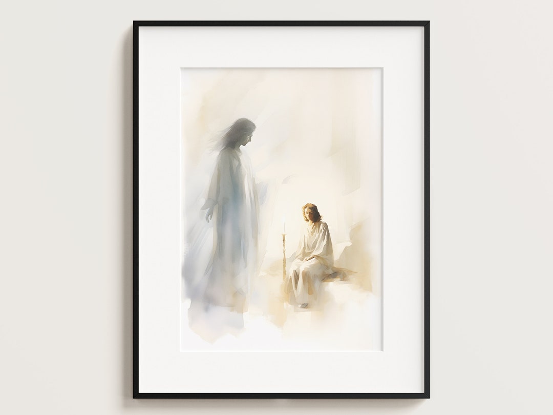 Angel Gabriel Nativity Watercolor Print, Bible Art (digital Download ...