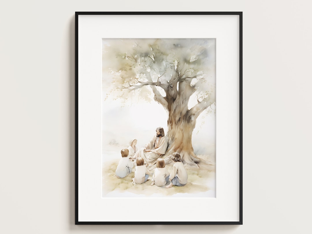 Jesus Teaching Child, Jesus Portrait, Jesus Painting, Jesus Print ...