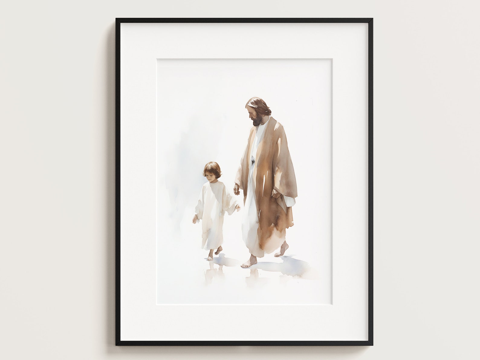 Christ With Boy Jesus Portrait Jesus Painting Jesus Print - Etsy