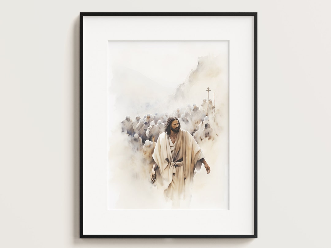 Jesus Watercolor Art Print, Christian Bible Gift (digital Download) - Etsy