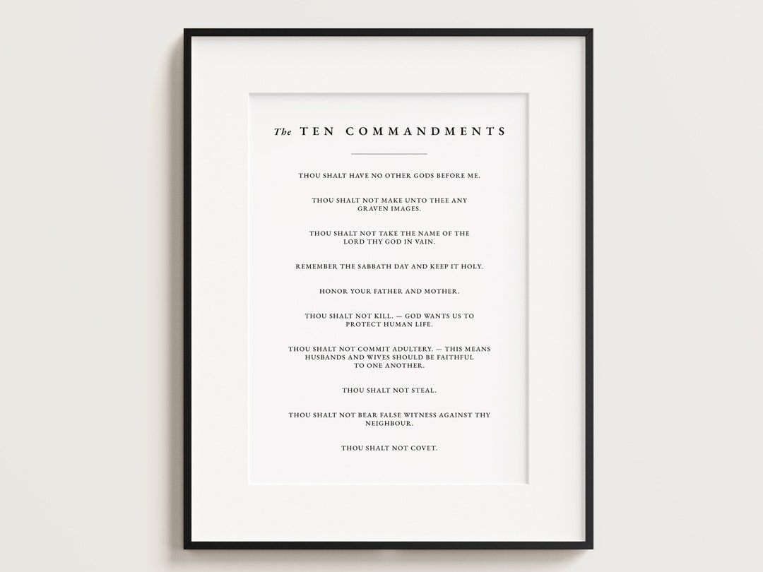 The Ten Commandments, Exodus 20, Torah, Modern Scripture Bible Verse ...