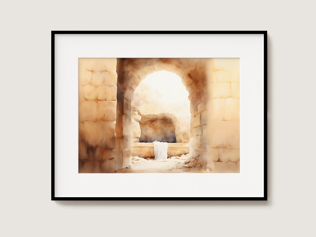 He is Risen, the Tomb is Empty, Luke 24, Jesus Leaving the Tomb, Print ...
