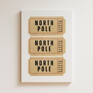 North Pole Ticket Print, Christmas Decor, Trendy Christmas Print, Kids ...