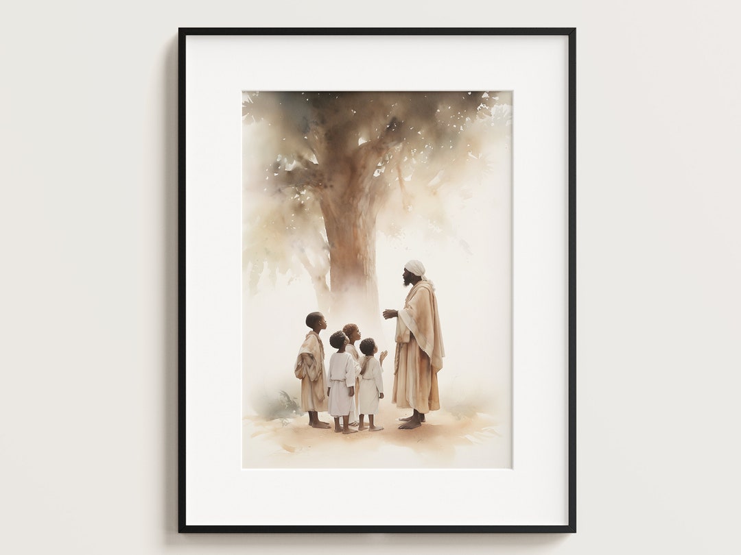 Black Jesus Teaching Children, Jesus Portrait, Jesus Painting, Jesus ...