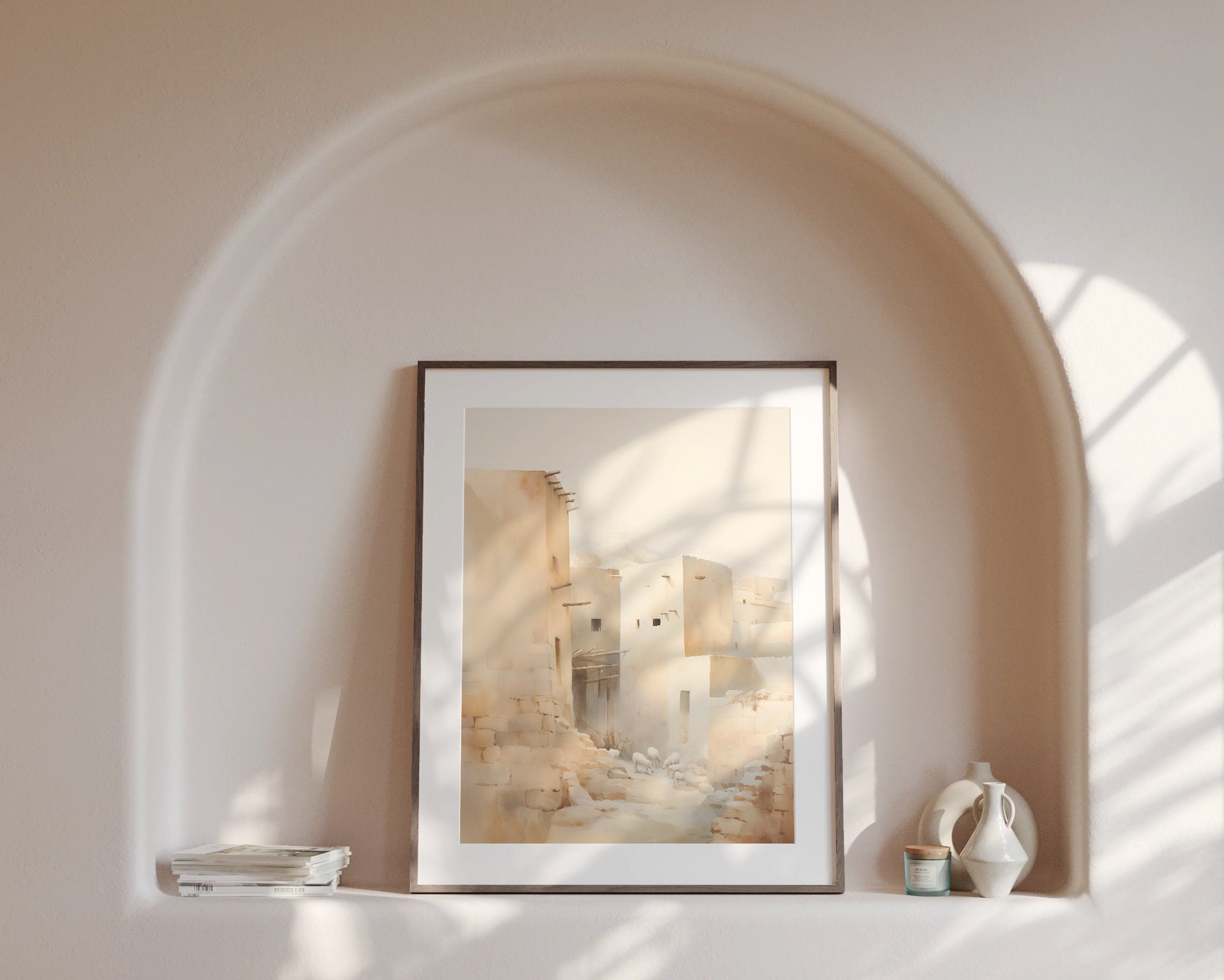 Nativity Art Print Set, Bethlehem and Jerusalem Landscape (digital ...