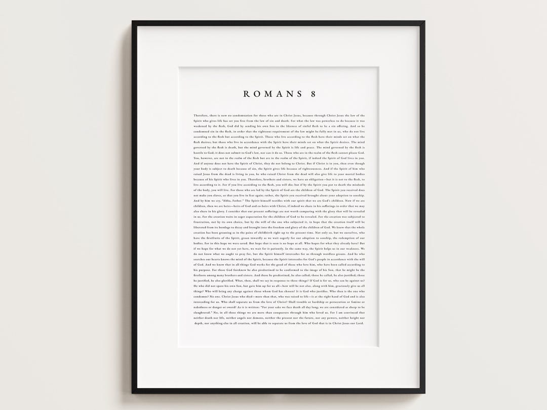 Romans 8, Bible Verse Wall Art, Christian Printable Scripture Print ...