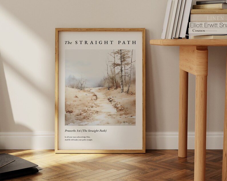 The Straight Path, Proverbs 3,6, Bible Verse Print, Christian Wall Art ...