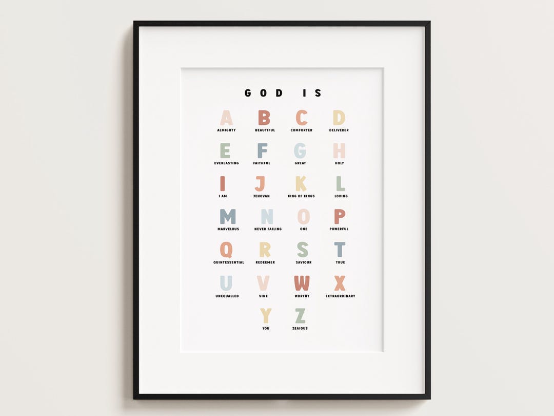 God is A-Z Wall Art Kids, Faith, Positive Affirmation, Bible Verse ...