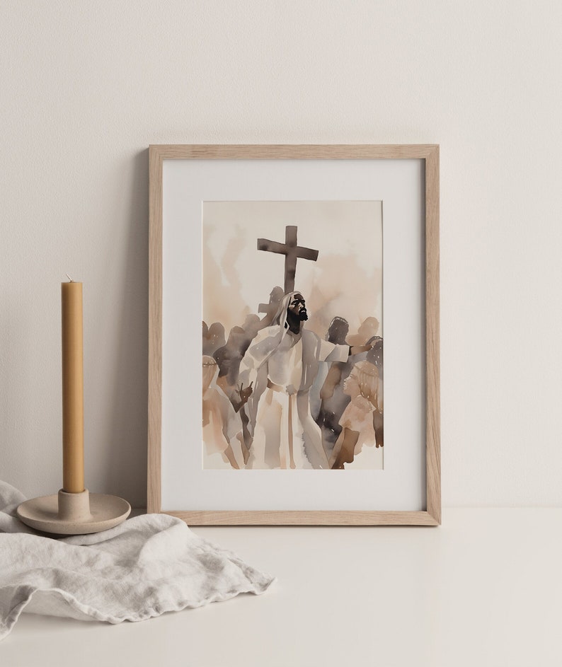 Black Jesus Cross Jesus Portrait Jesus Painting Jesus - Etsy